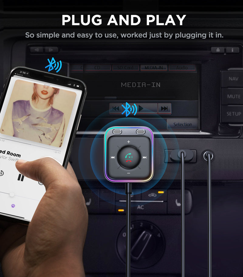 JR-CB3 Wireless Receiver, JOYROOM Bluetooth 5.3 Car Bluetooth Aux Adap